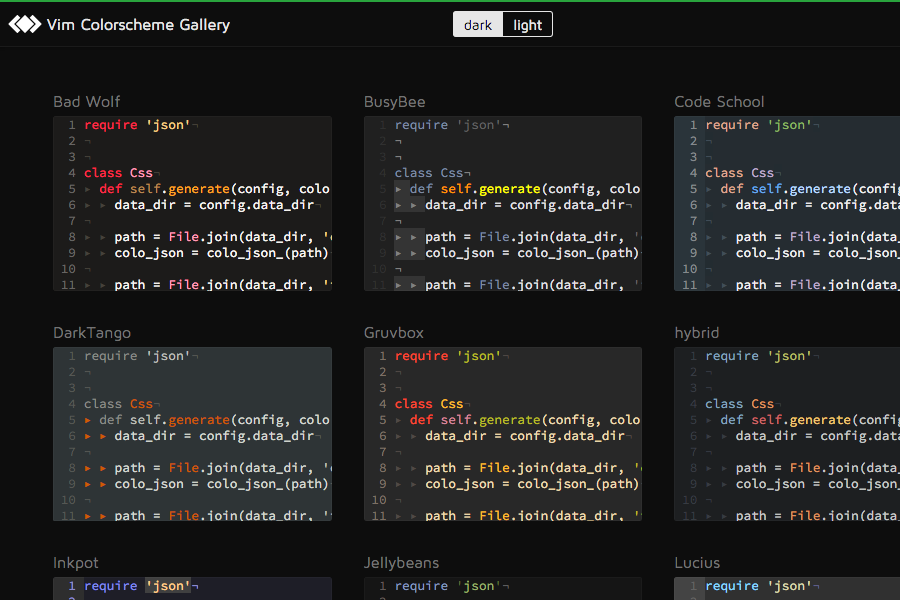 Vim Colorscheme Gallery Cocopon me