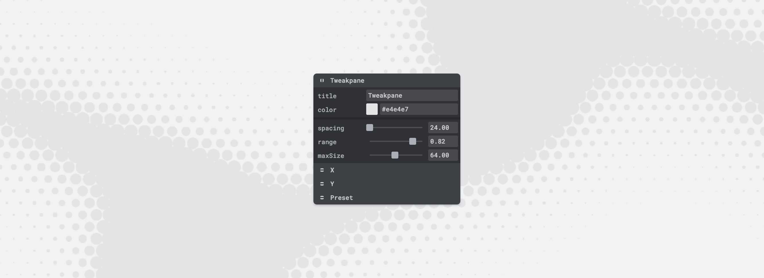 パラメーター調整用GUI「Tweakpane」を一新。より洗練されたUIと新機能について - ここぽんのーと