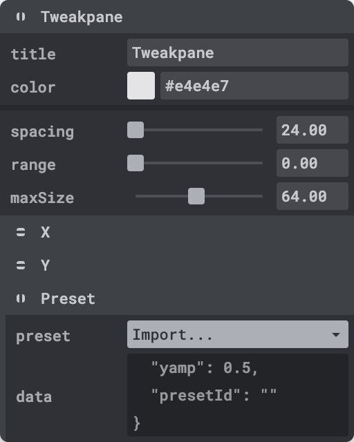 パラメーター調整用GUI「Tweakpane」を一新。より洗練されたUIと新機能について - ここぽんのーと